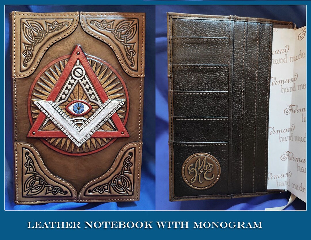 Masonic Personalized Leather Journal Cover Custom Leather Notebook ...