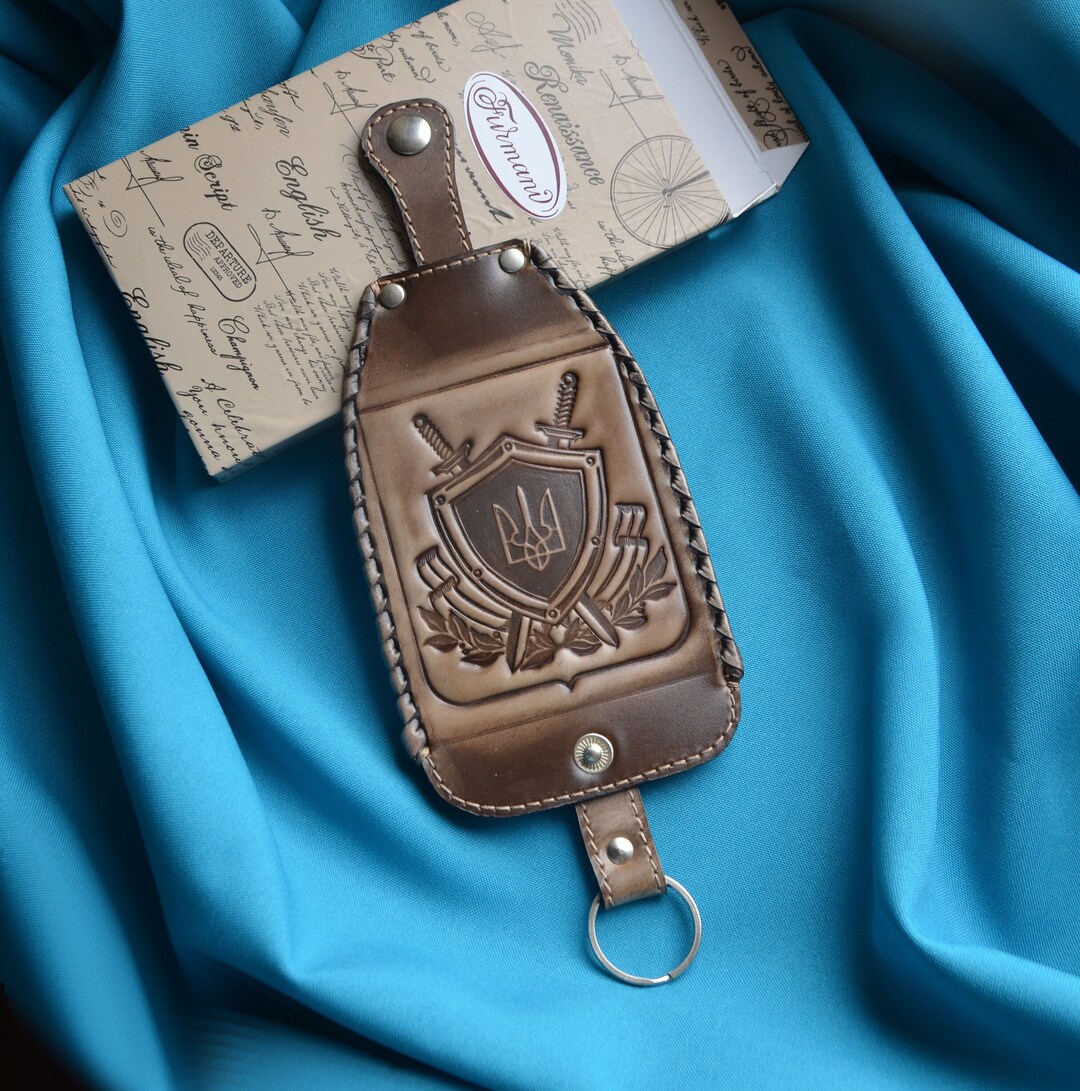 Ukraine Leather Keychain Wallet Leather Key Chain for Men Key Chain for ...