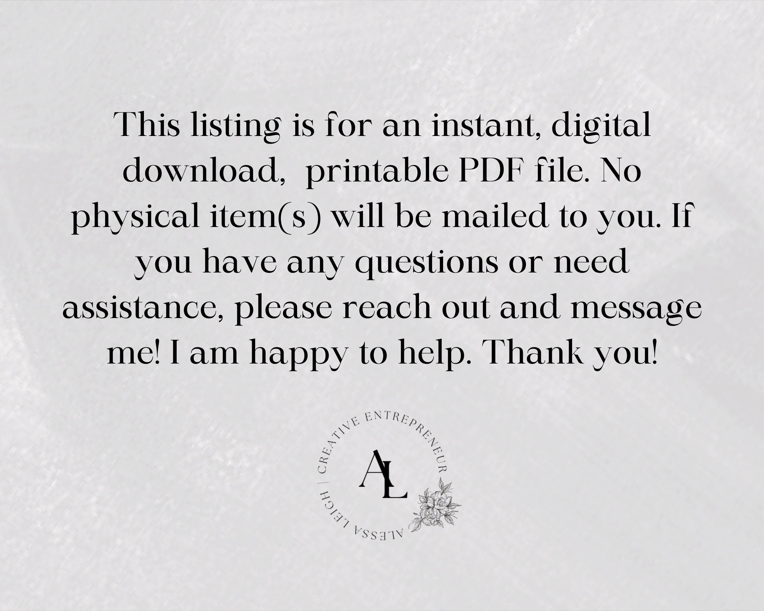 Printable 5x7 Thank You Card Simple Black Script Design Instant Digital ...