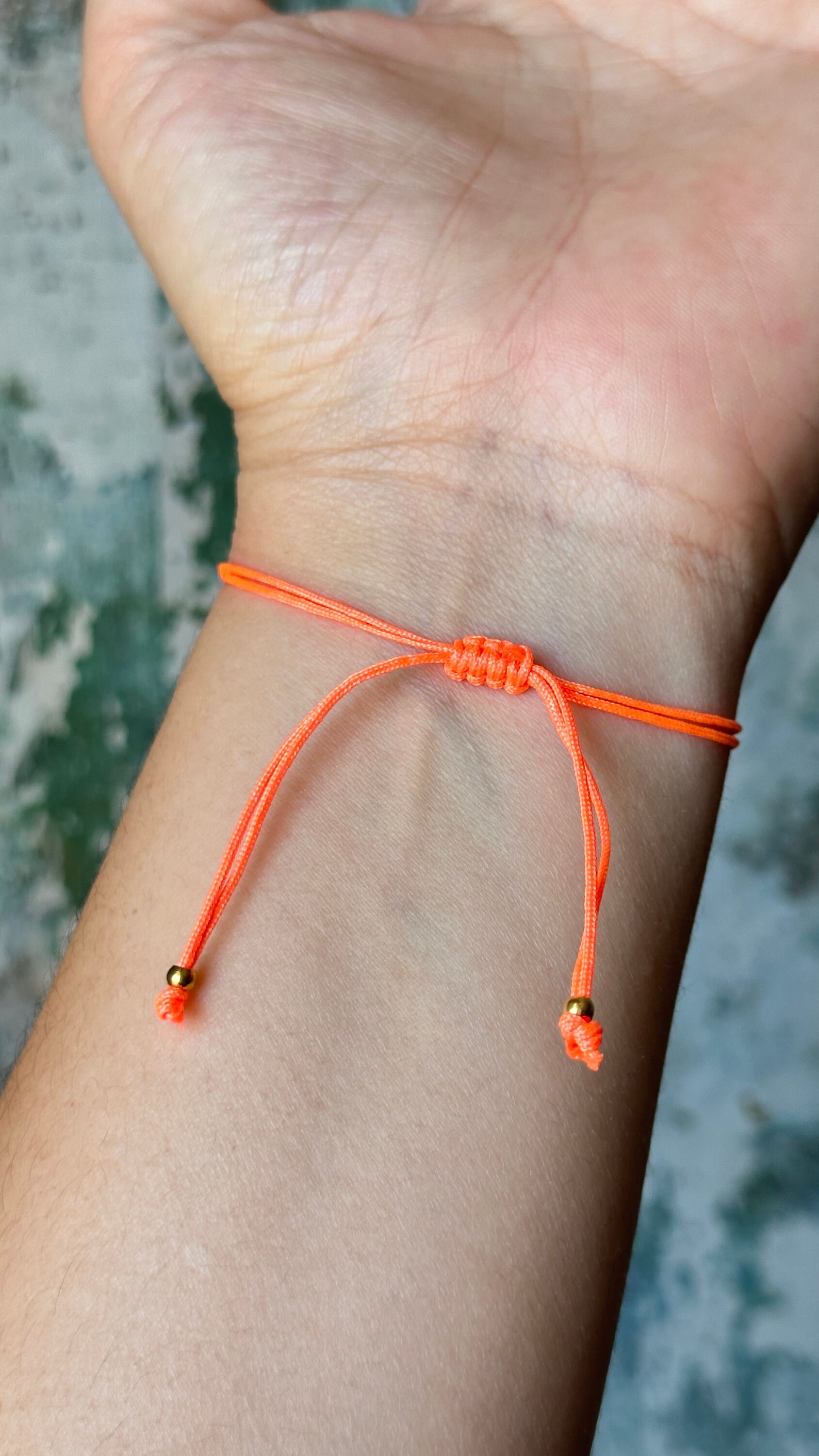 Orange Neon String Bracelet With Evil Eye - Etsy