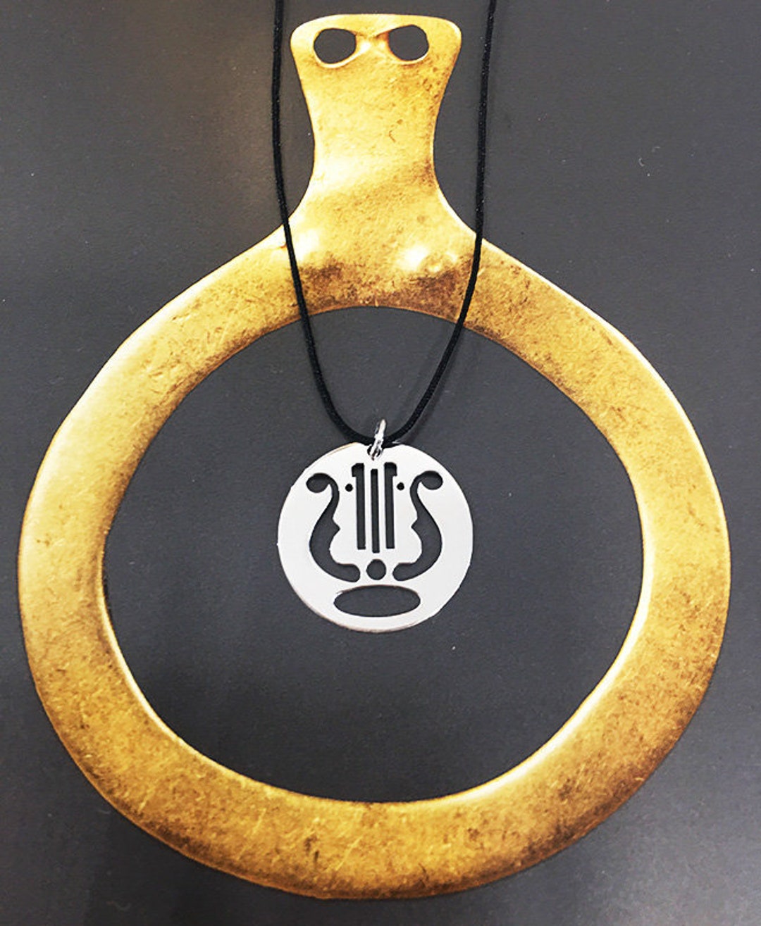 Greek Apollo's Lyre Silver Necklace, Greek God-inspired Jewelry - Etsy