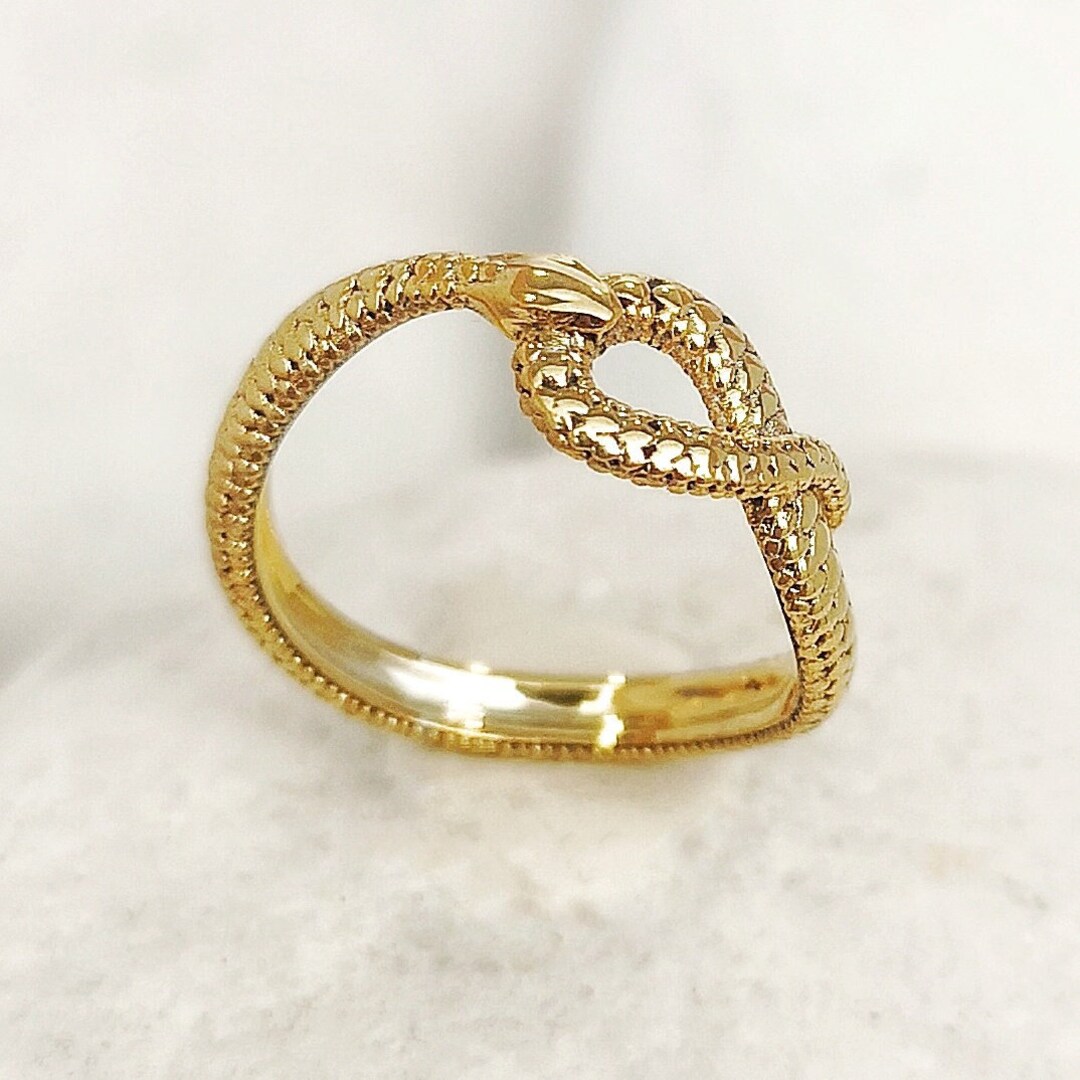 Ouroboros Ring, 14K Gold Tail Eating Snake Ring, Serpent Jewelry, Snake ...