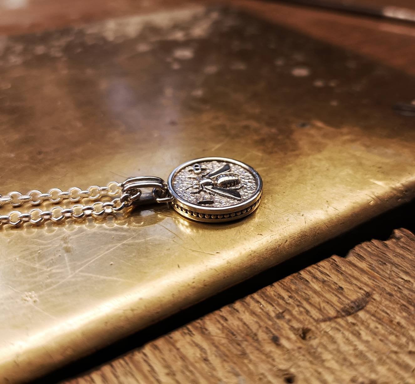 Ancient Greek Bee Coin Necklace Sterling Silver Link Chain - Etsy