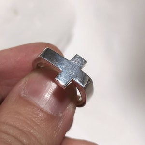 Cross Ring, Men Silver Ring, Criss Cross Silver Band, Side Cross Ring ...