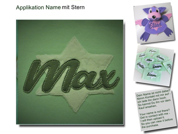 Stickdatei Applikation Name Max | Etsy