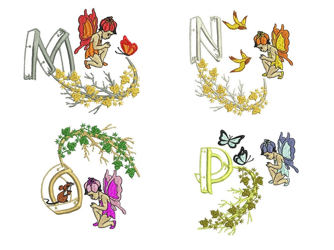 Embroidery Fonts Fairy Alphabet Font A Z Instant Download | Etsy