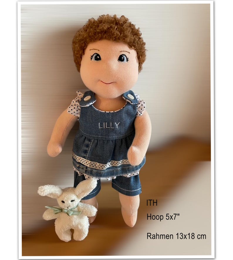 ITH Doll Lilly, Hoop 5x7", 15" Tall, Including Clothing. - Etsy Canada