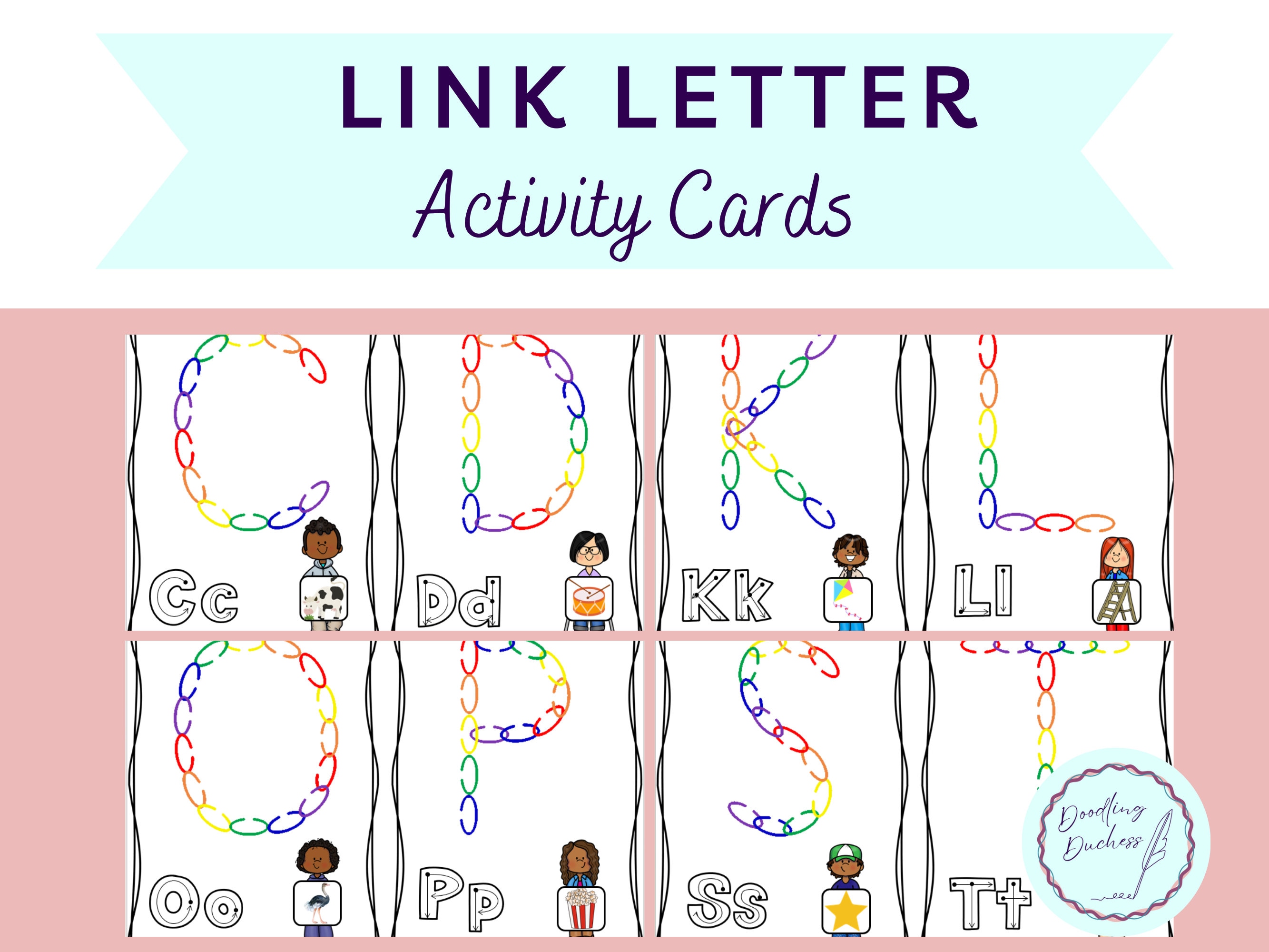 C Link Letter Activity Cards, Alphabet, Fine Motor Skills (digital ...