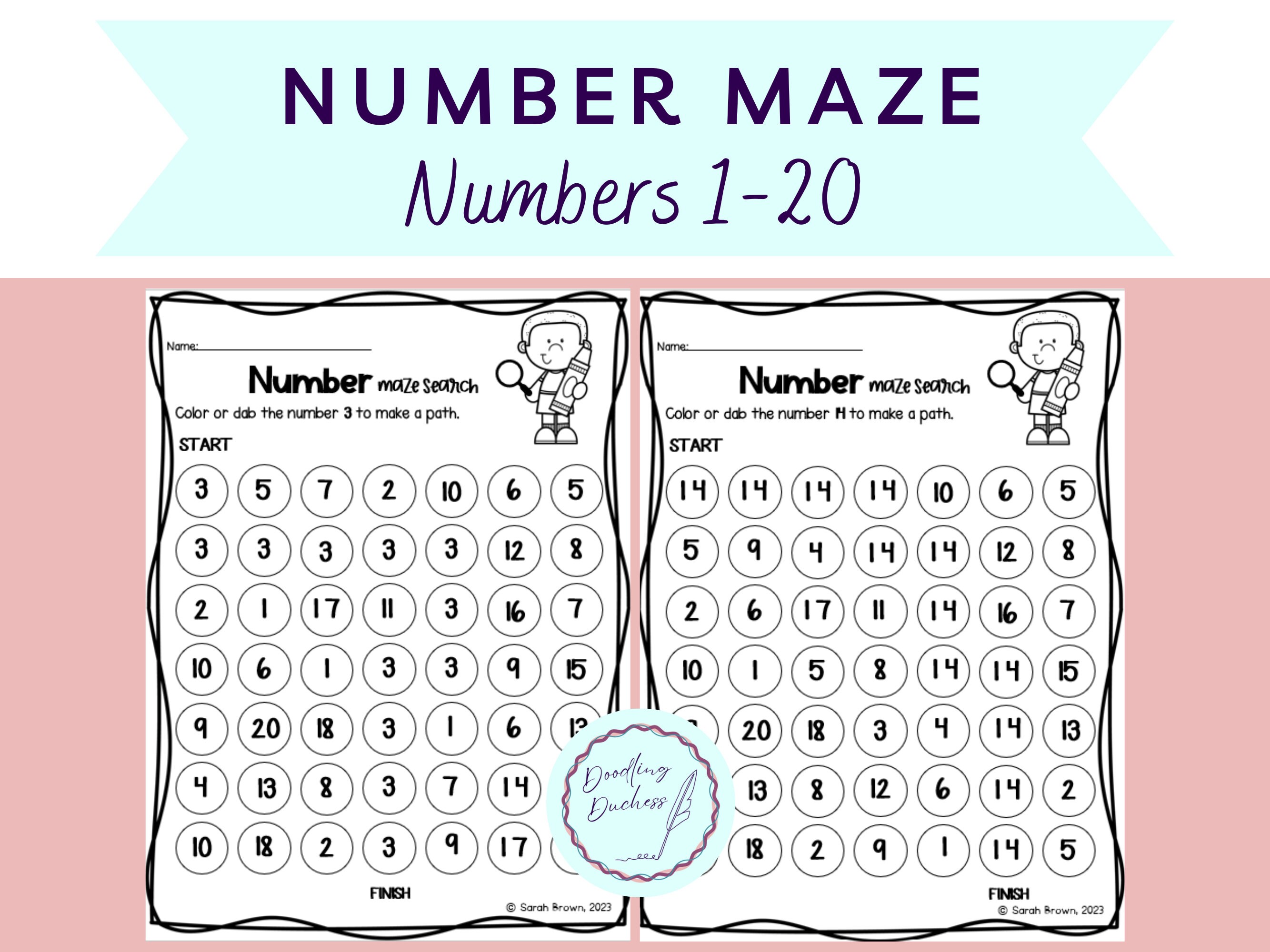 Number Maze Search Dot Dobber Activity Printable Worksheet - Etsy