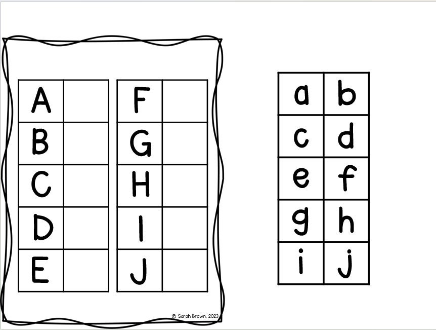 Letter Matching Activity Cards, Pre-k, Kindergarten, Alphabet ...