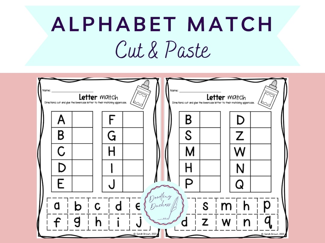 Alphabet Letter Matching Cut & Paste, Uppercase to Lowercase, Pre-k ...