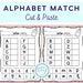 Alphabet Letter Matching Cut & Paste, Uppercase to Lowercase, Pre-k ...