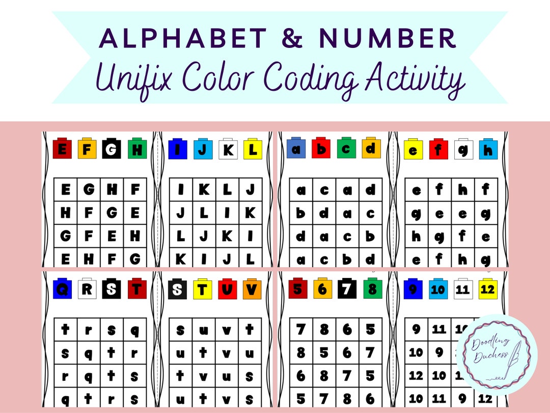 Unifix Cube Alphabet and Number Coloring Coding Activity - Etsy