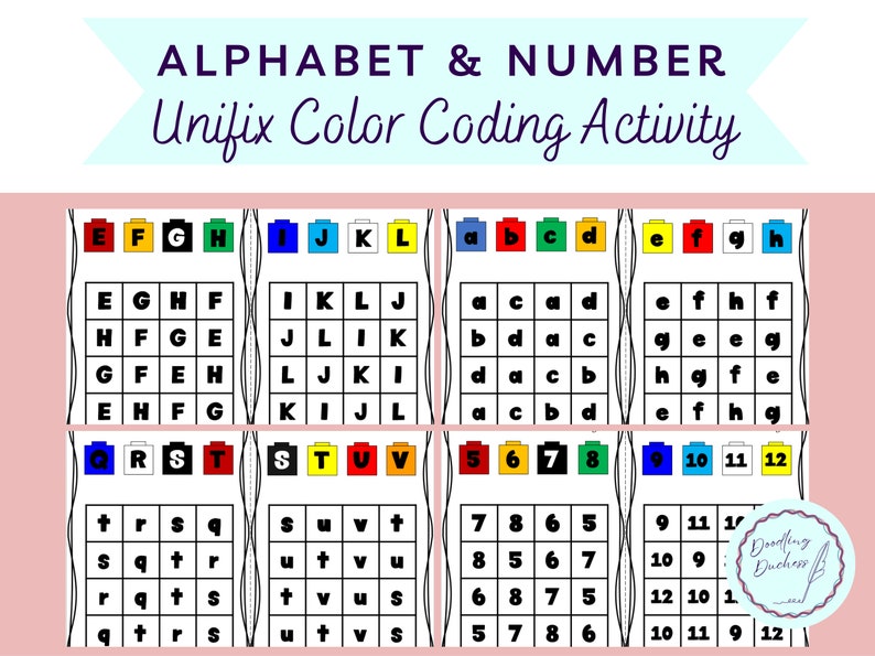 Unifix Cube Alphabet and Number Coloring Coding Activity - Etsy