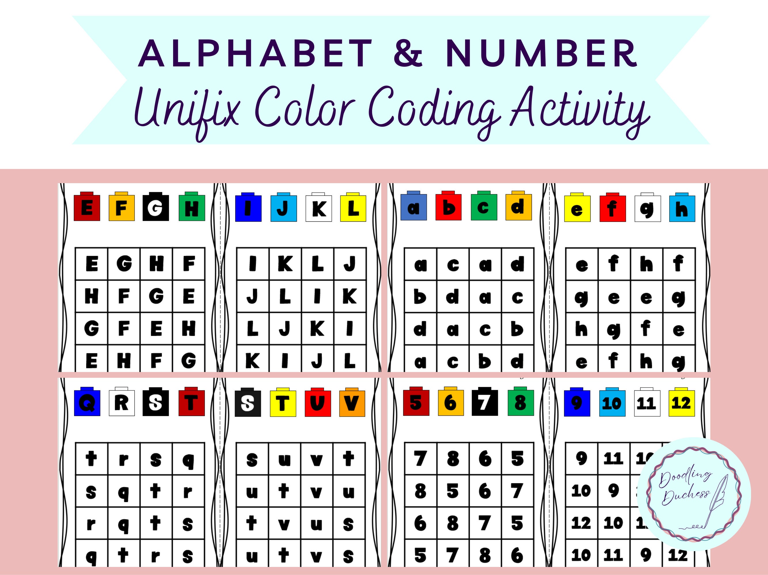 Unifix Cube Alphabet and Number Coloring Coding Activity - Etsy