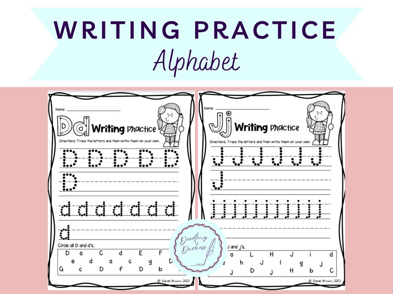 Writing Practice - Letters/alphabet, Pre-k, Kindergarten, Fine Motor ...