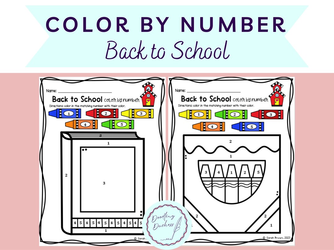 Color by Number Back to School, Coloring, Number Recognition, Pre-k ...
