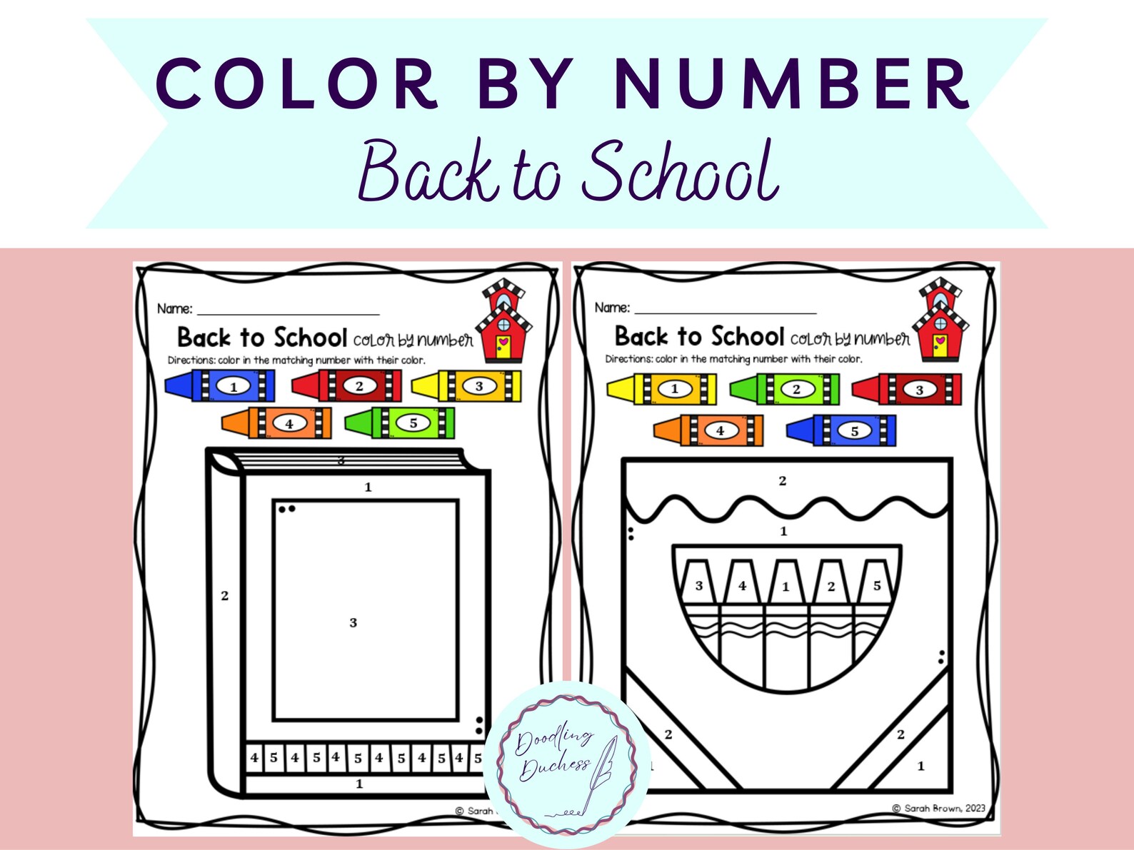 Color by Number Back to School, Coloring, Number Recognition, Pre-k ...