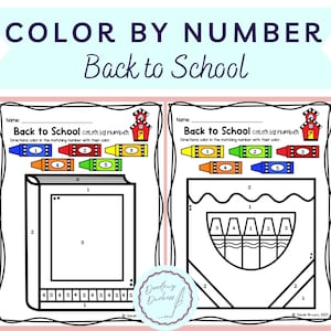 Color by Number Back to School, Coloring, Number Recognition, Pre-k ...