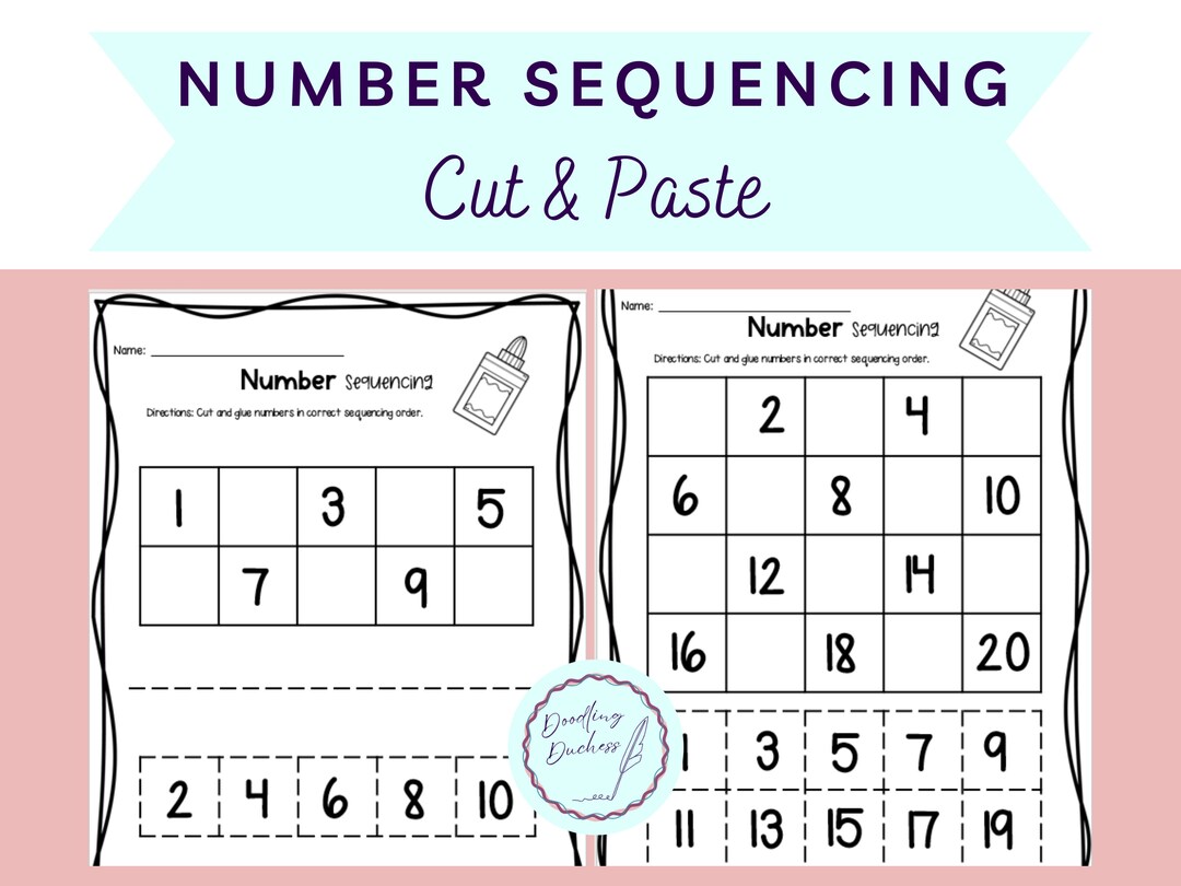 Number Sequencing - Cut & Paste Printable, Counting, Fine Motor Skills ...