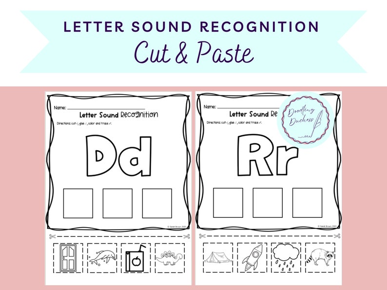 Letter Sound Recognition Activity Printable Cut and Paste Worksheet - Etsy