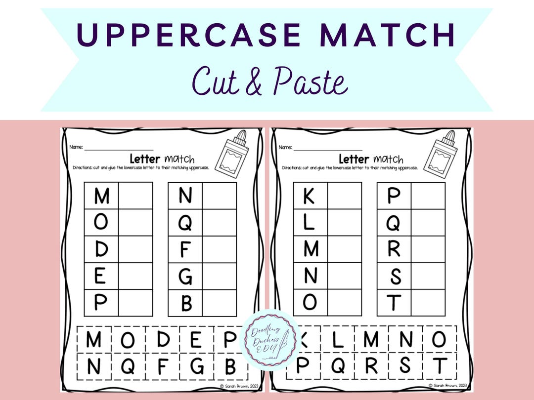 Alphabet Uppercase Letter Matching Cut & Paste, Pre-k, Kindergarten ...