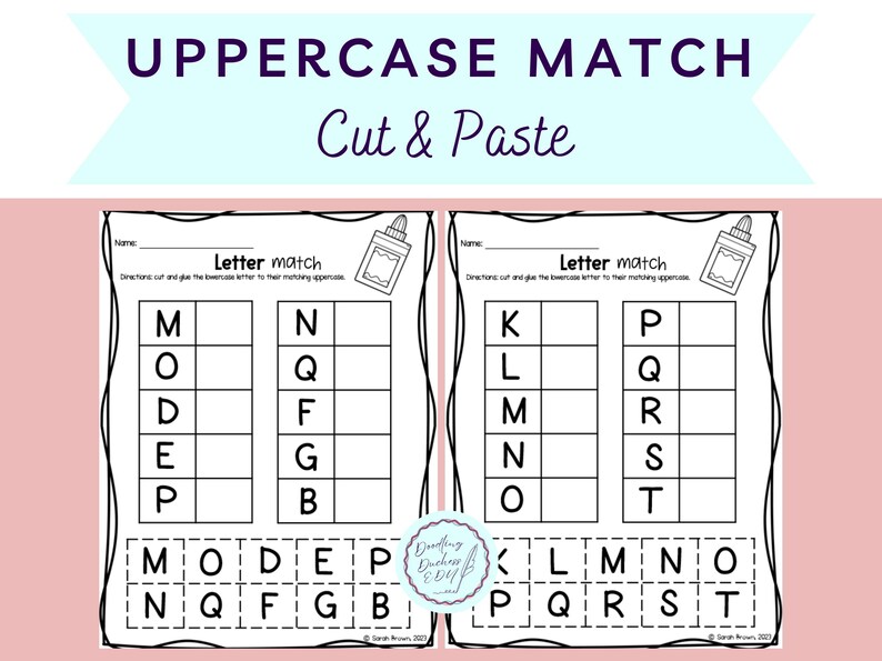 Alphabet Uppercase Letter Matching Cut & Paste, Pre-k, Kindergarten ...