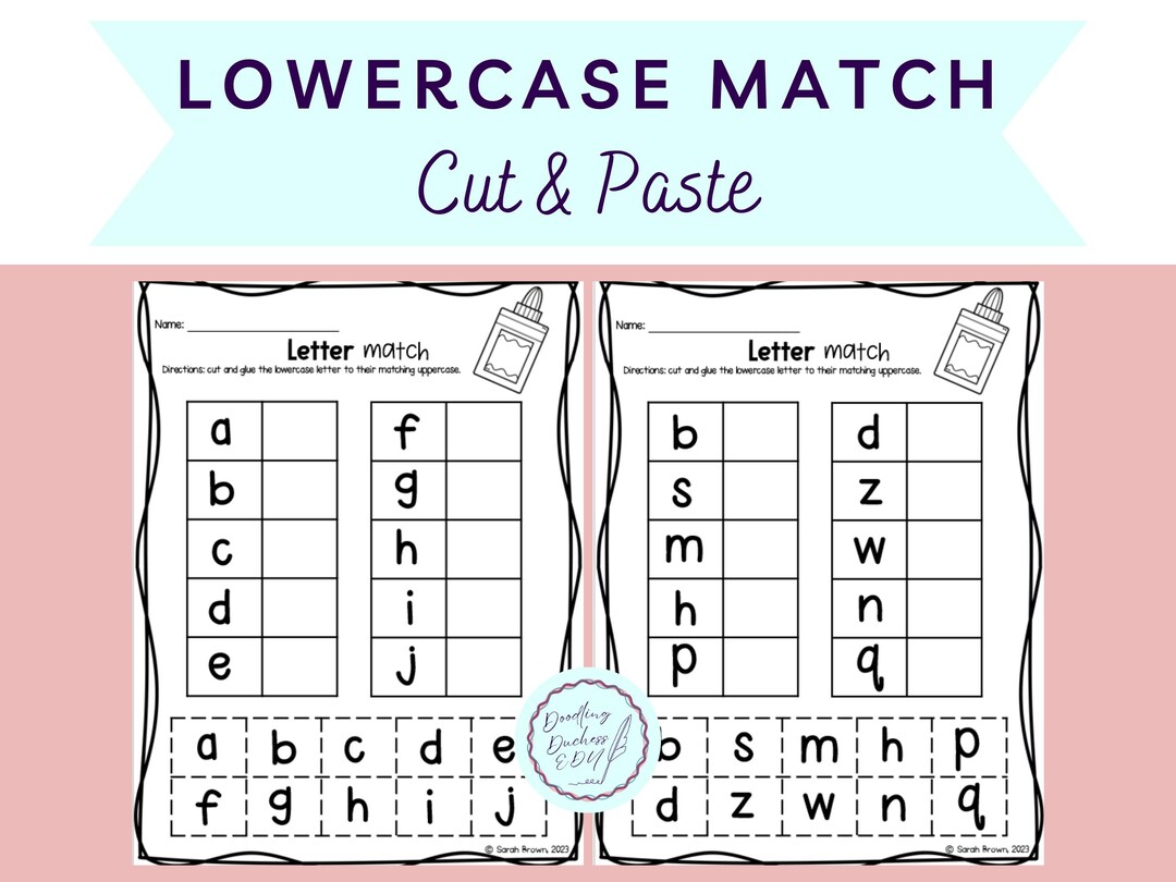 Alphabet Lowercase Letter Matching Cut & Paste, Pre-k, Kindergarten ...