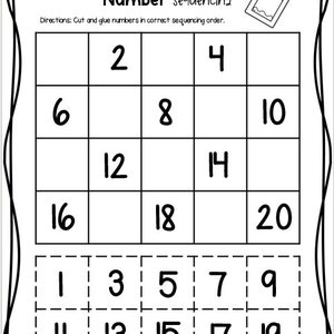 Alphabet and Number Sequencing Printable Bundle, Cut & Paste, Letters ...