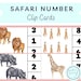 Clip Cards - Safari, Pre-k, Number Identification, Quantity, Counting ...