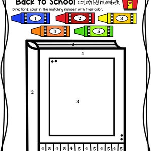 Color by Number Back to School, Coloring, Number Recognition, Pre-k ...