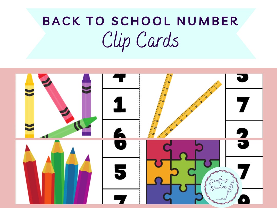 Clip Cards - Back to School, Pre-k, Number Identification, Quantity ...