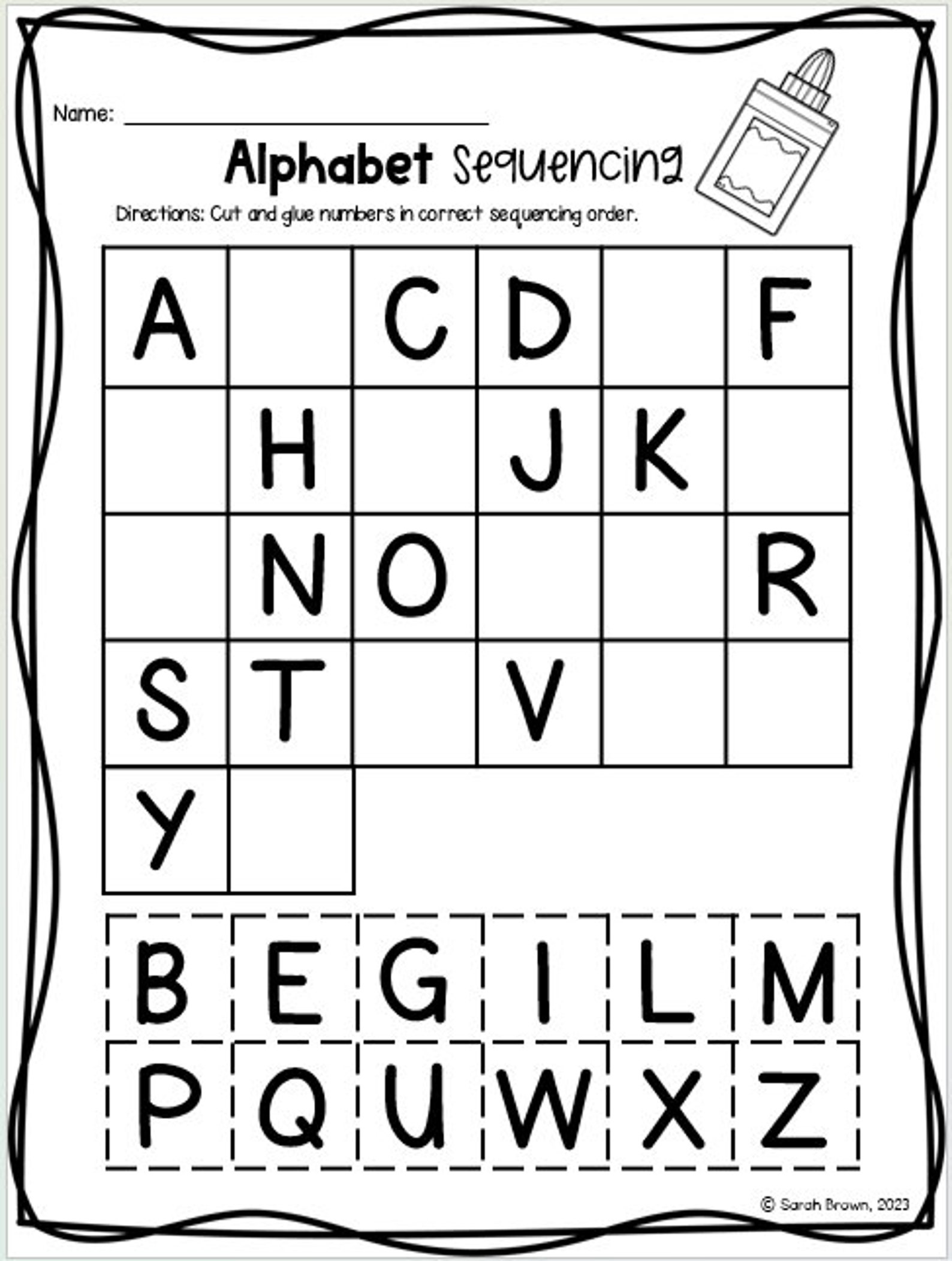 Alphabet Sequencing - Cut & Paste, Letters, Uppercase, Lowercase, Fine ...