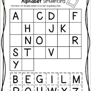 Alphabet Sequencing - Cut & Paste, Letters, Uppercase, Lowercase, Fine ...