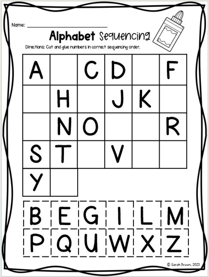 Alphabet Sequencing - Cut & Paste, Letters, Uppercase, Lowercase, Fine ...