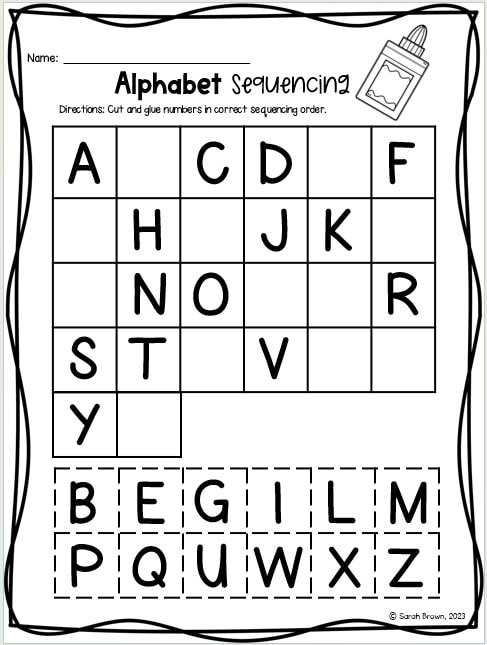 Alphabet Sequencing - Cut & Paste, Letters, Uppercase, Lowercase, Fine ...