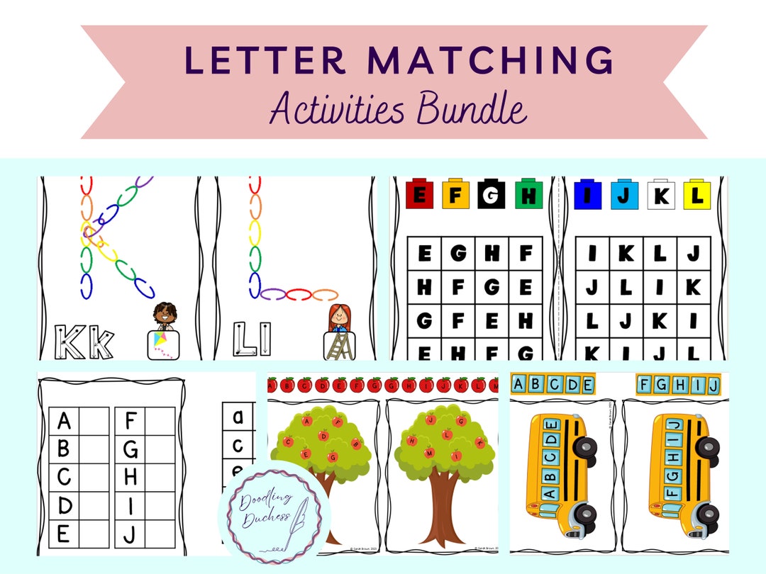 Letter Matching Activities Bundle - Pre-k Alphabet, Numbers ...