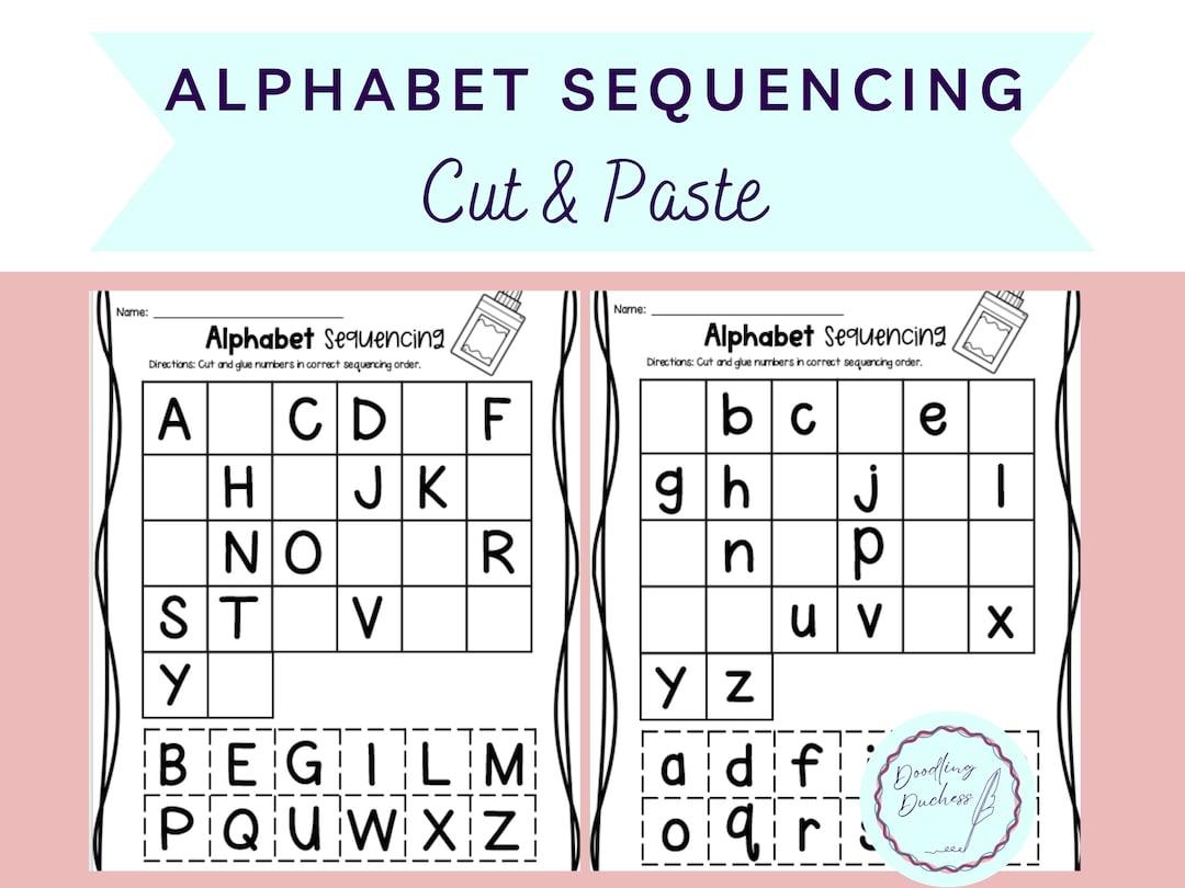 Alphabet Sequencing - Cut & Paste, Letters, Uppercase, Lowercase, Fine ...