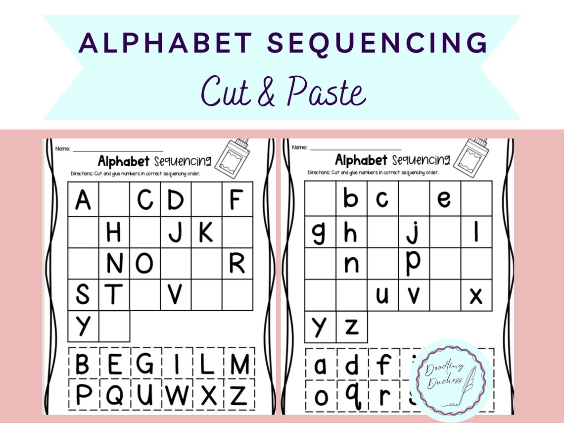 Alphabet Sequencing - Cut & Paste, Letters, Uppercase, Lowercase, Fine ...