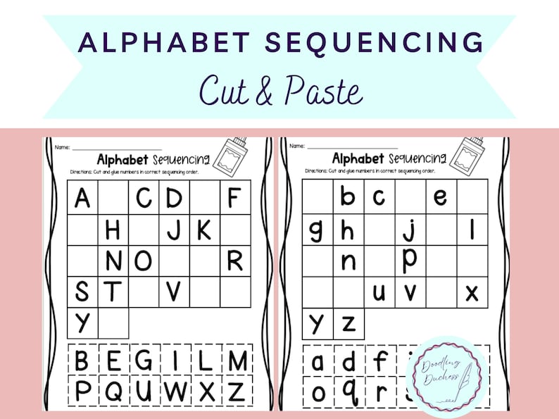 Alphabet Sequencing - Cut & Paste, Letters, Uppercase, Lowercase, Fine ...