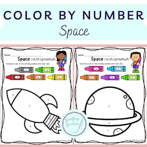 Color by Number - Space, Coloring, Number Recognition, Fine Motor ...