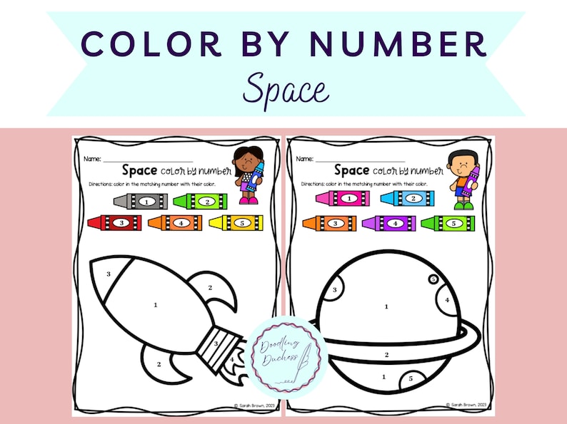 Color by Number - Space, Coloring, Number Recognition, Fine Motor ...