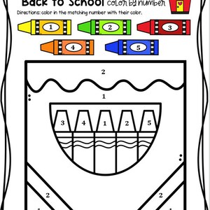 Color by Number Back to School, Coloring, Number Recognition, Pre-k ...
