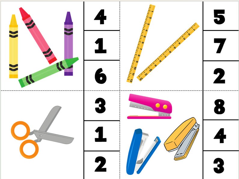 Clip Cards Back to School, Pre-k, Number Identification, Quantity ...