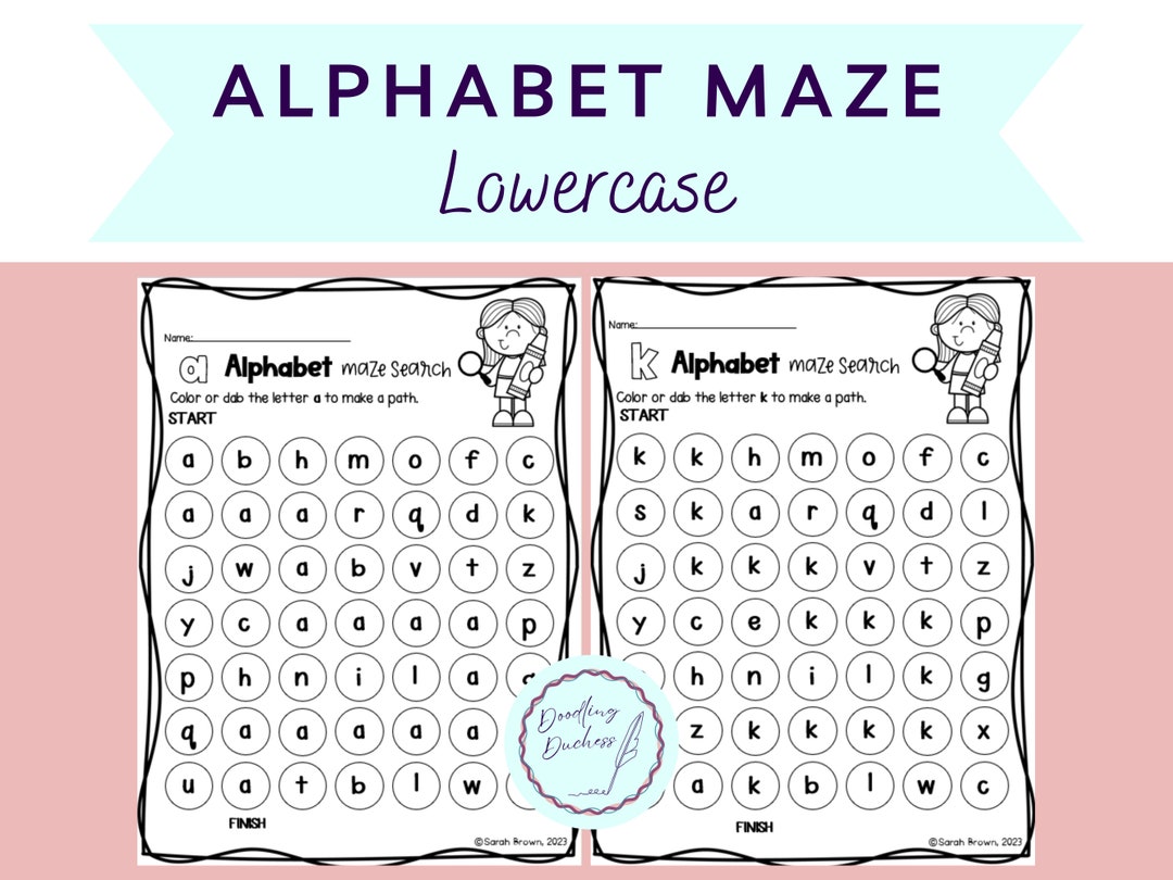 Lowercase Alphabet Maze Search Dot Dobber Activity, Printable ...