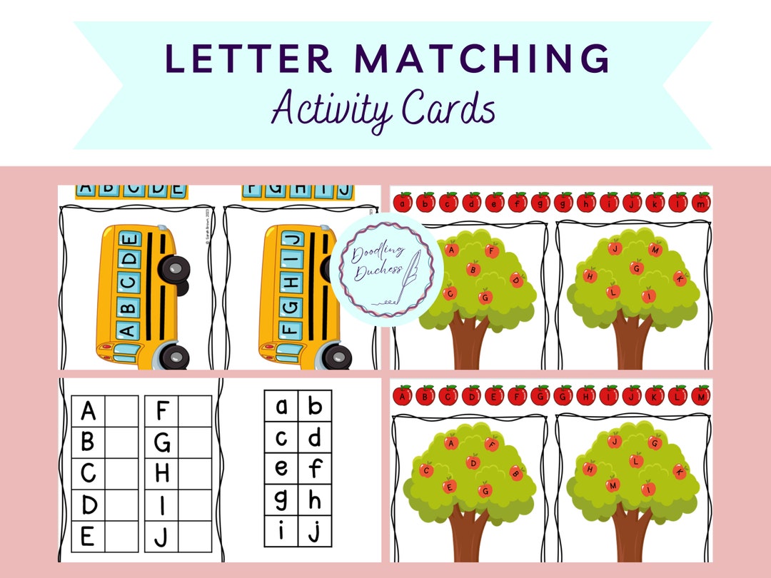 Letter Matching Activity Cards, Pre-k, Kindergarten, Alphabet ...