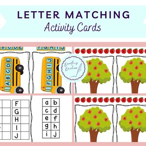 Letter Matching Activity Cards, Pre-k, Kindergarten, Alphabet ...