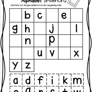 Alphabet Sequencing - Cut & Paste, Letters, Uppercase, Lowercase, Fine ...