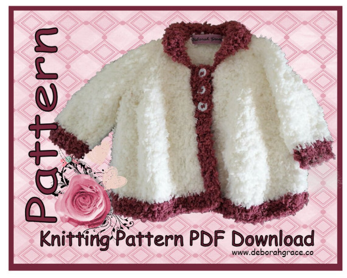 Baby Jacket Knitting Pattern, Baby Coat Knitting Pattern, Baby Jersey ...