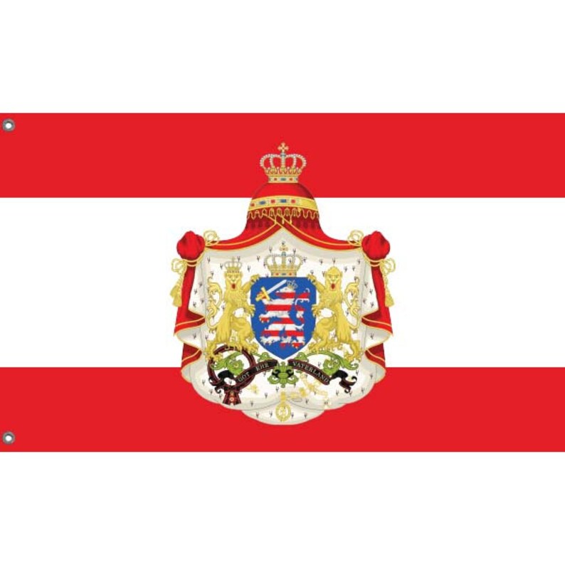 Grand Duchy of Hesse Flag With Crest | Unique Design Print | Hiqh ...